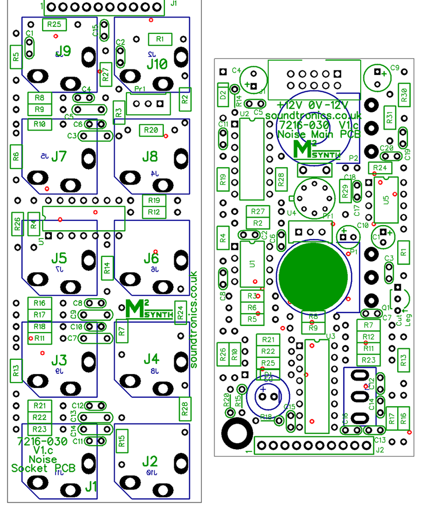 M²Synth Noise + S&H 130 Bare PCB Set