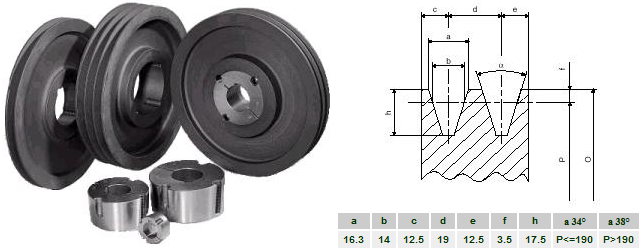 V Pulleys SPB T/L 3 Groove
